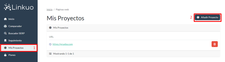 Mis Proyectos - Linkuo
